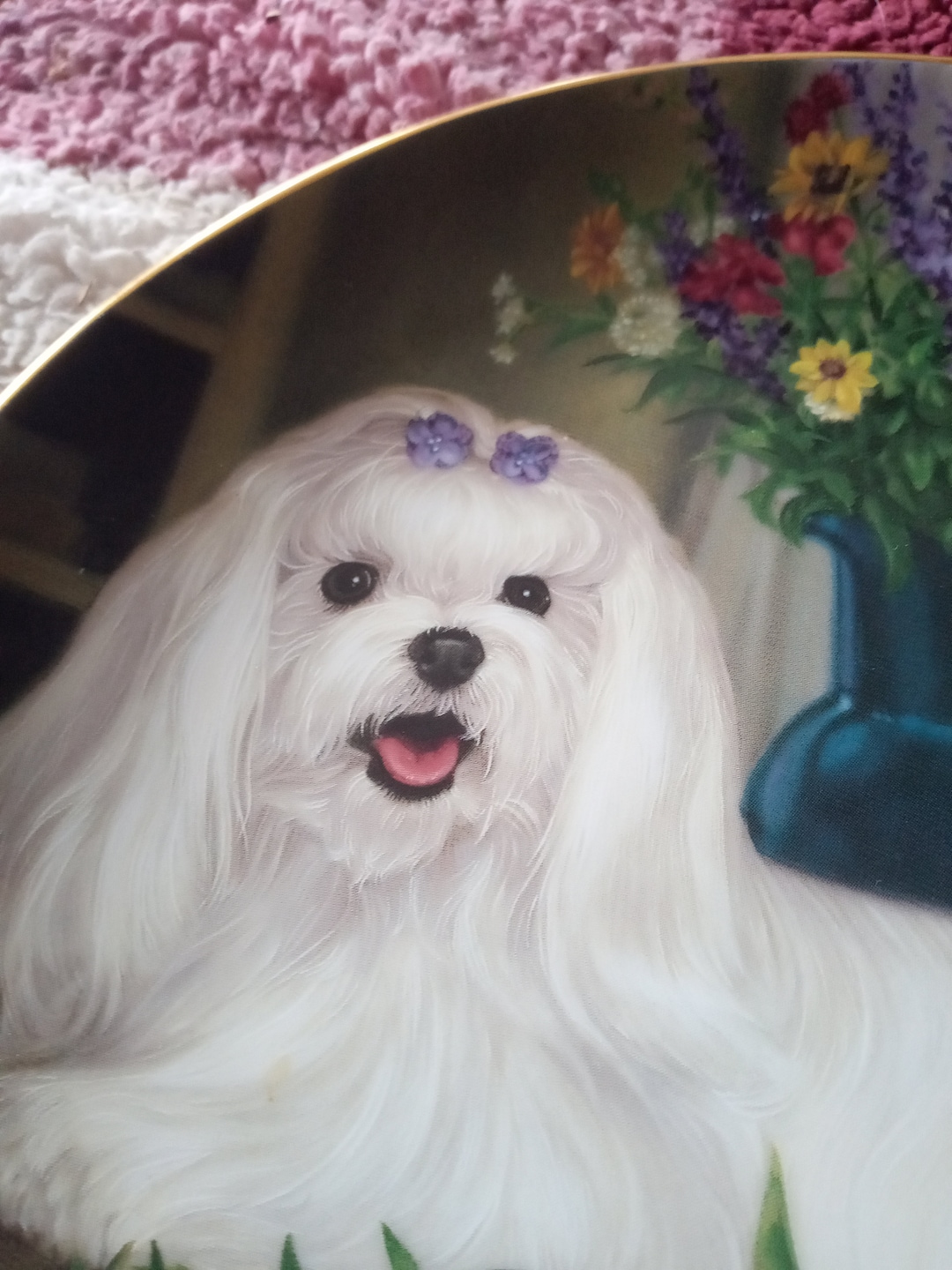 Danbury Mint Plate Floral Delight by Michele Amatrula Maltese Plate ...