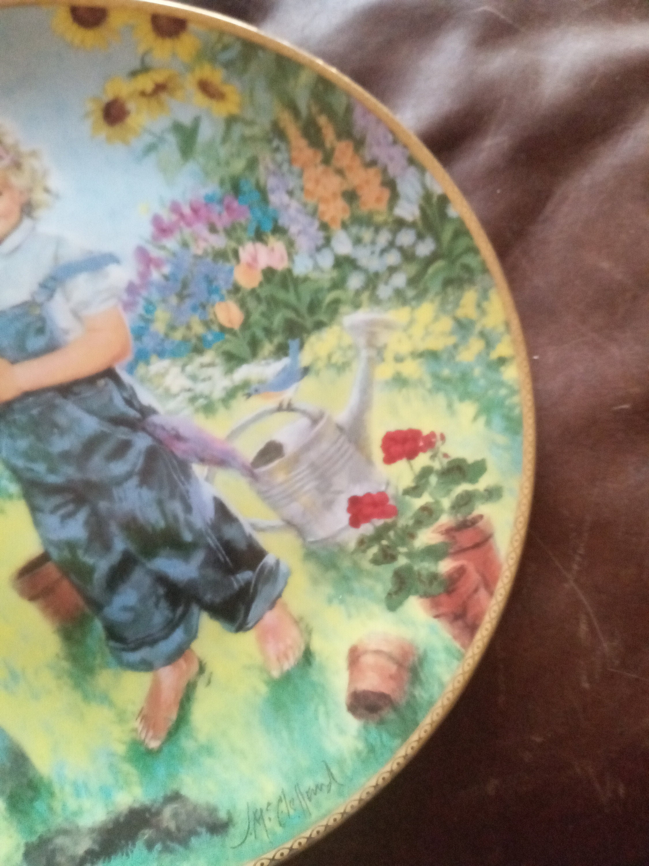 Reco "a Time to Plant" Plate, a Small Girl Standing in the Middle of a ...
