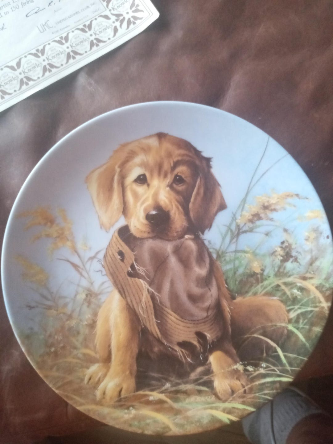 Golden Retriever Plate "caught in the Act" - Etsy