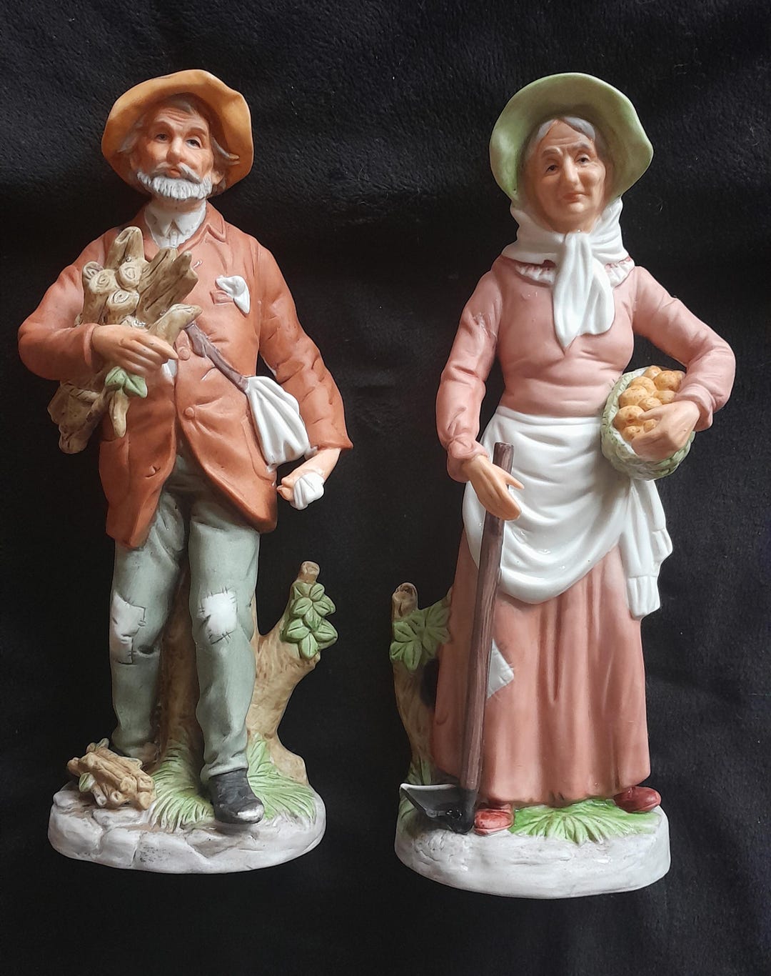 Vintage Old Man and Woman Farmers by Home Interiors / Homco - Etsy