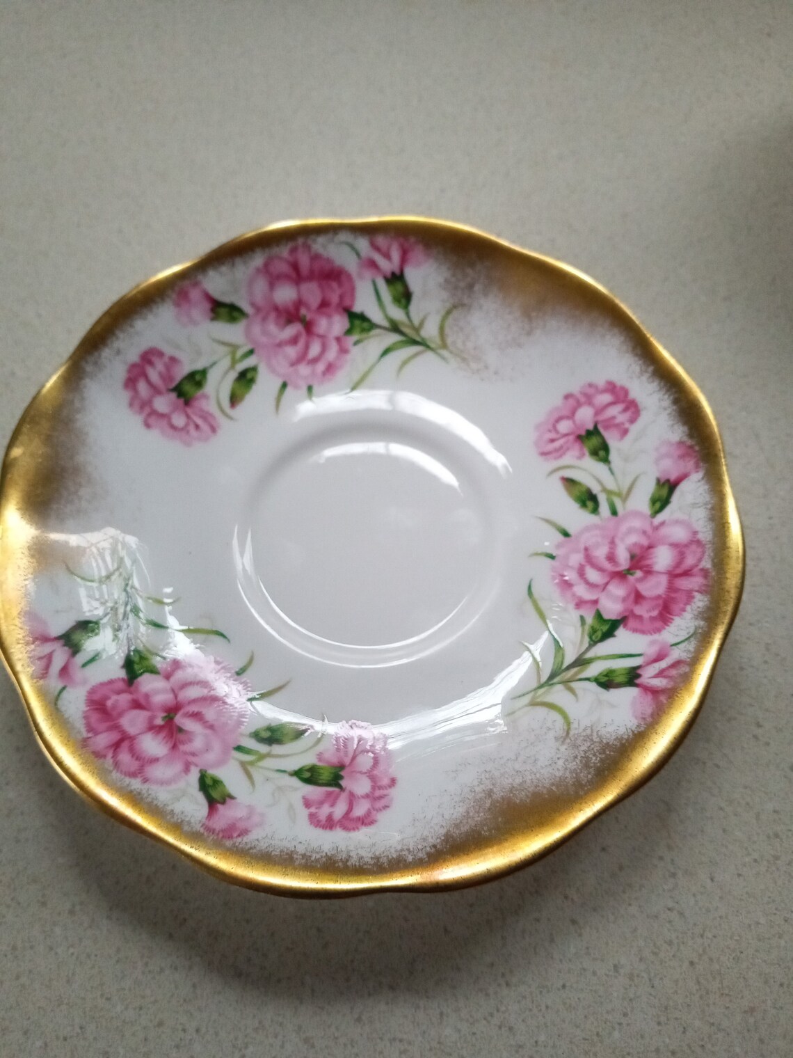 Royal Standard Bone China Carnation Tea Cup and Saucer - Heavy Gold ...