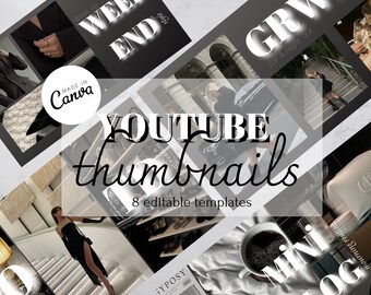 20 Youtube Thumbnails Editable Canva Templates Youtube Brand Kit ...