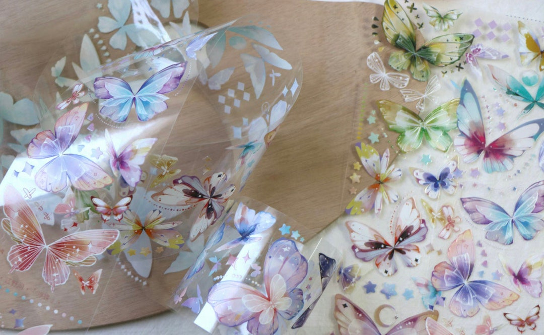 Floating Butterfly 100cm Crystal PET Sticker Sample Loop - Etsy