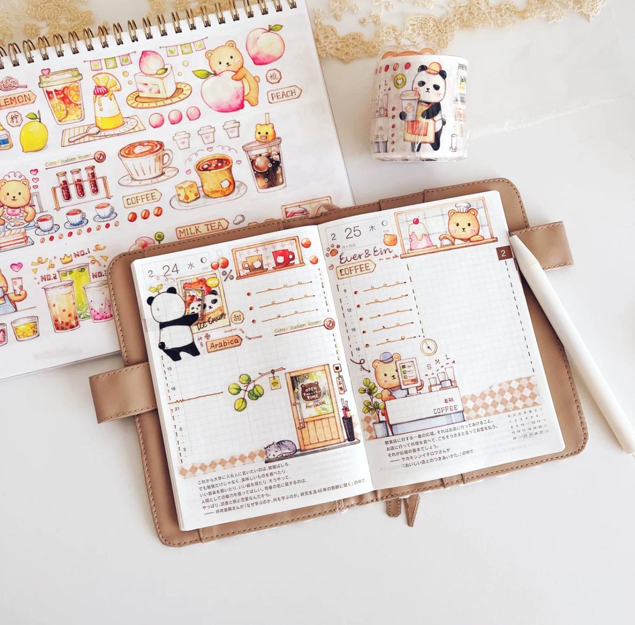 Everyein Panda Sample Loop Washi Sticker Tape Journal Scrapbook ...