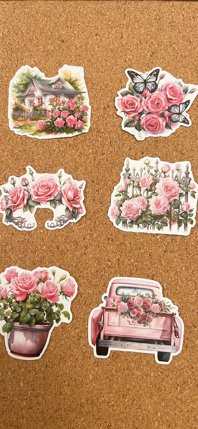 Rose Flower Sticker 12 Pcs - Etsy