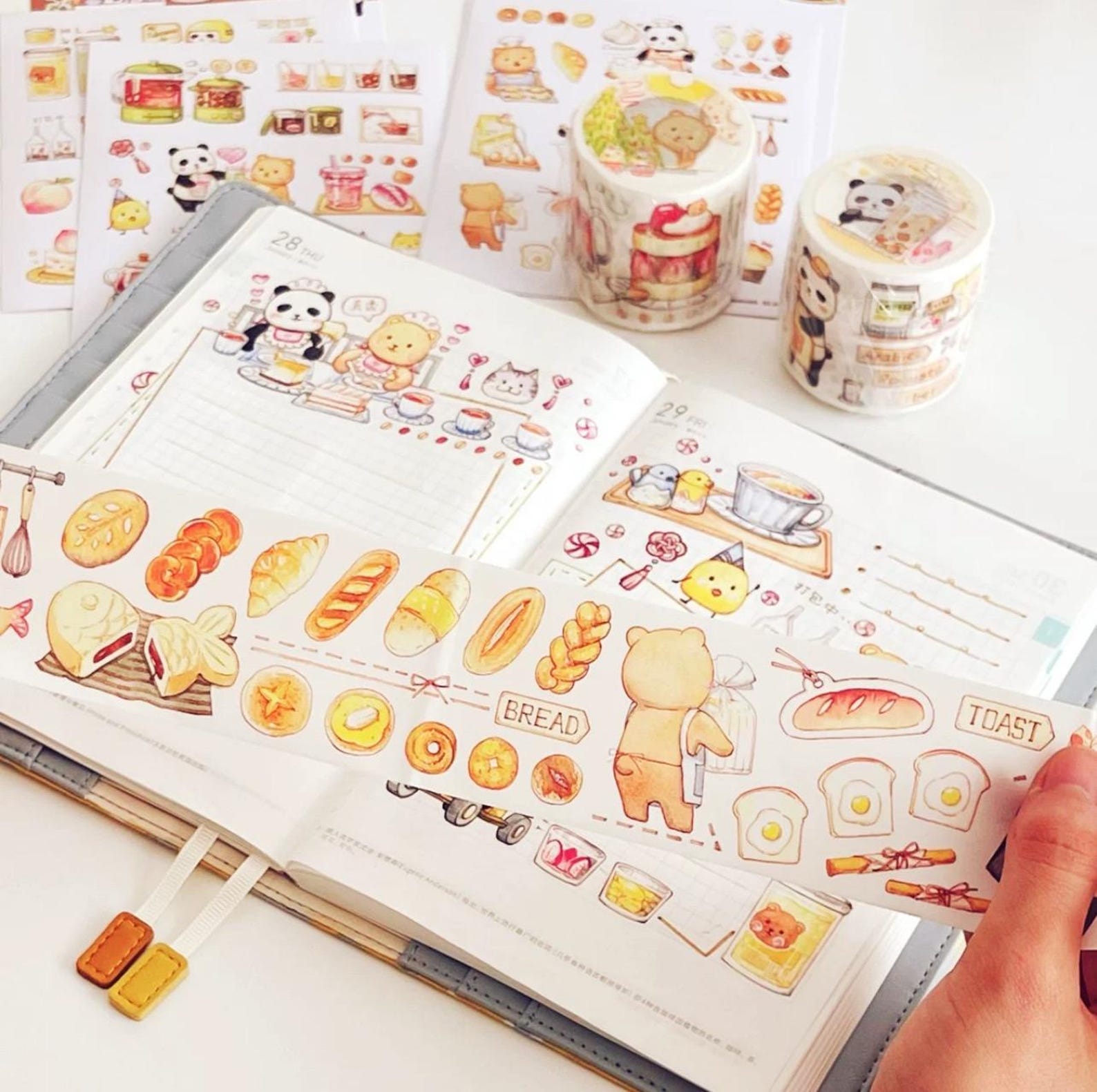 Everyein Panda Sample Loop Washi Sticker Tape Journal Scrapbook ...