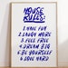 Trendy House Rules Poster, Blue Rules Digital Print, Rules Art Print ...