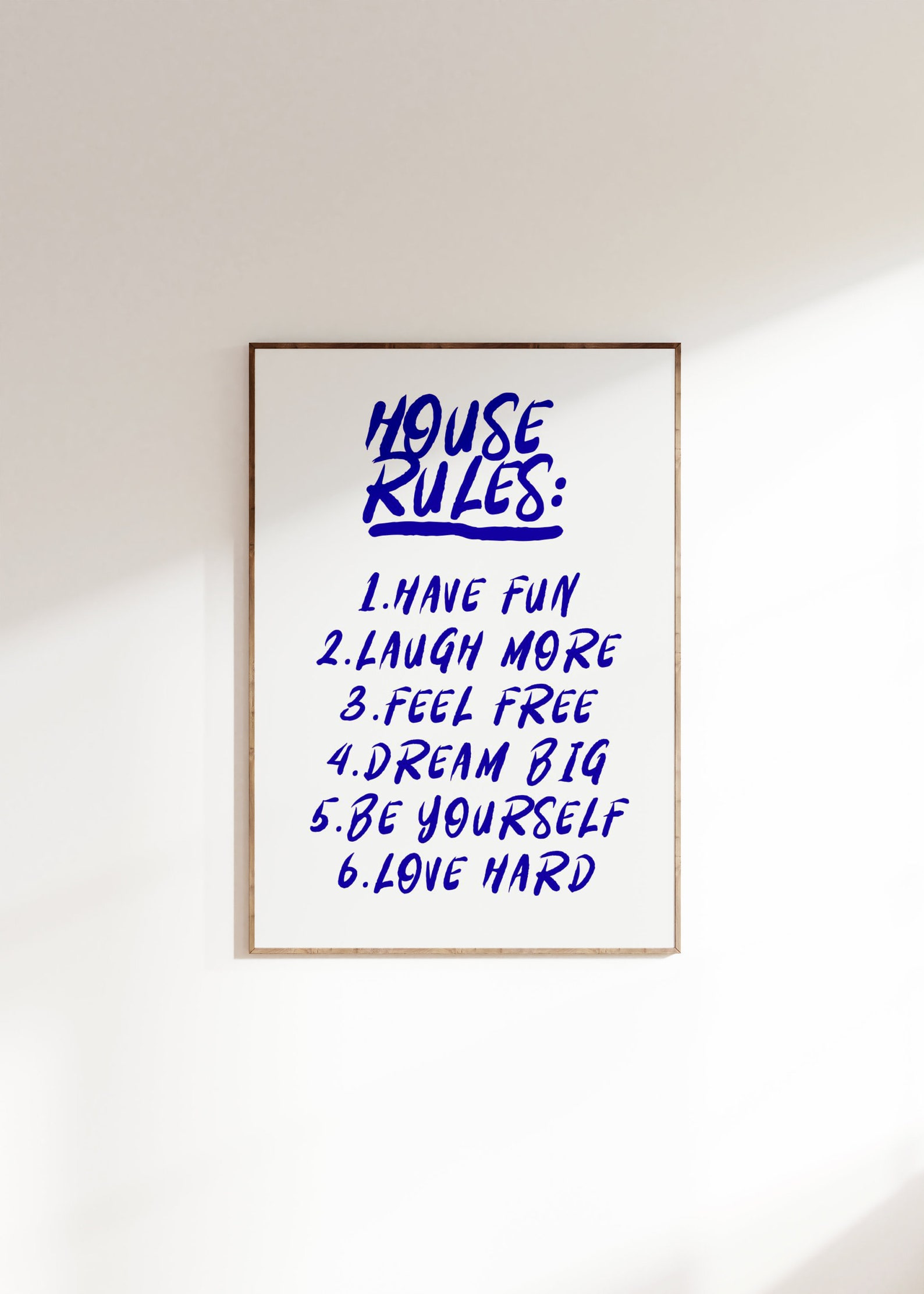 Trendy House Rules Poster, Blue Rules Digital Print, Rules Art Print ...