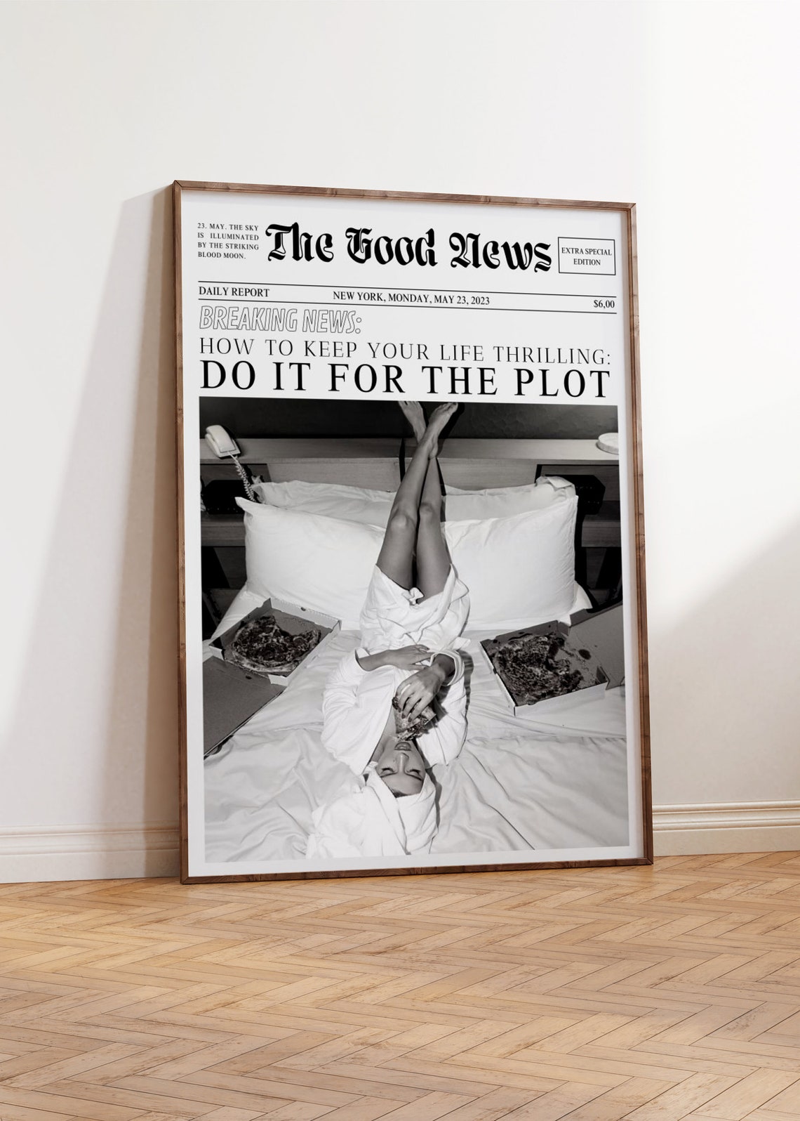 Newspaper Print, Do It for the Plot News Wall Art, Trendy Aesthetic ...