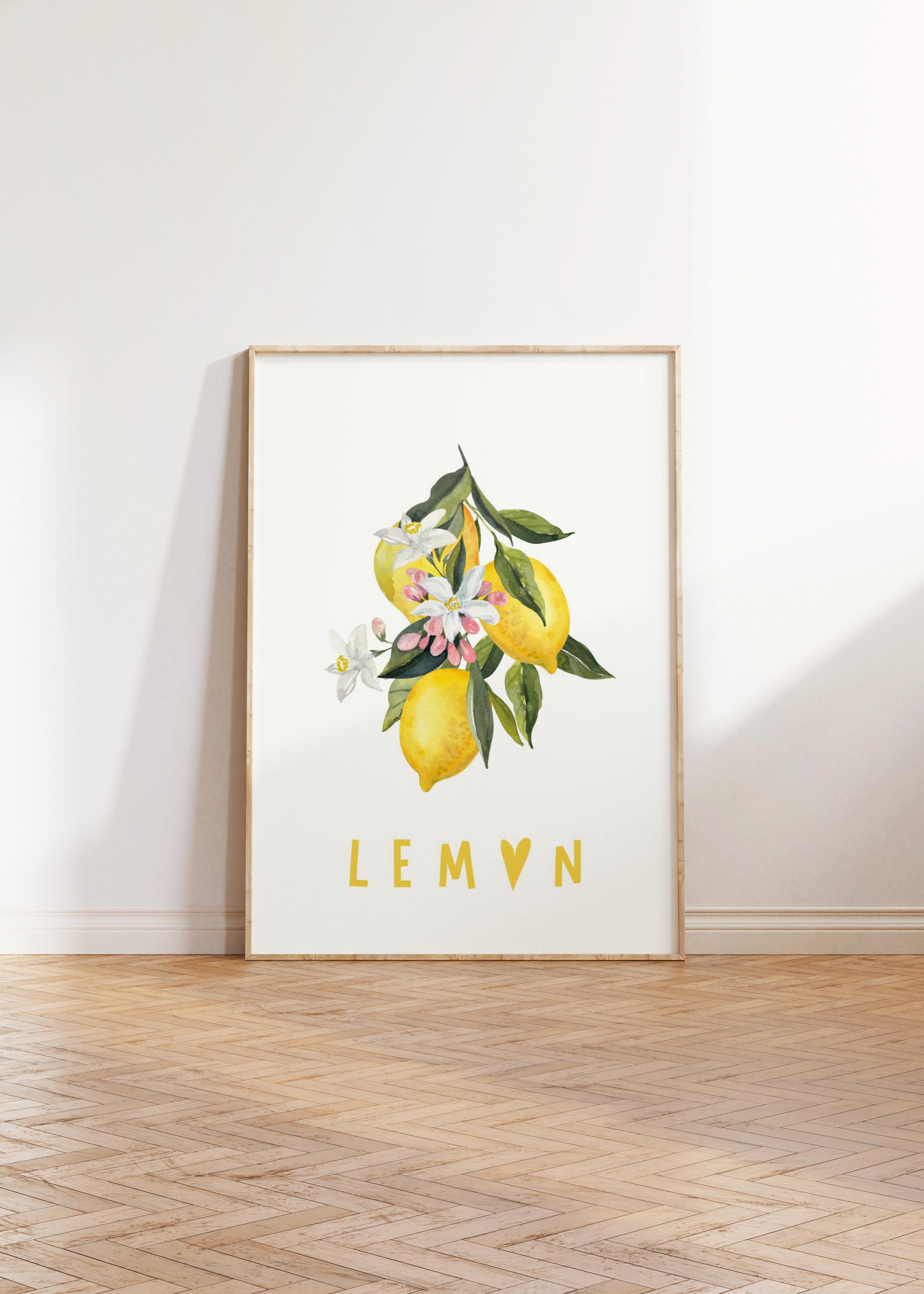 Trendy Lemon Summer Print, Fruit Kitchen Poster, Yellow Watercolor ...
