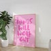 Things Will Work Out Poster, Quote Print, Girly Wall Decor, Trendy Pink ...