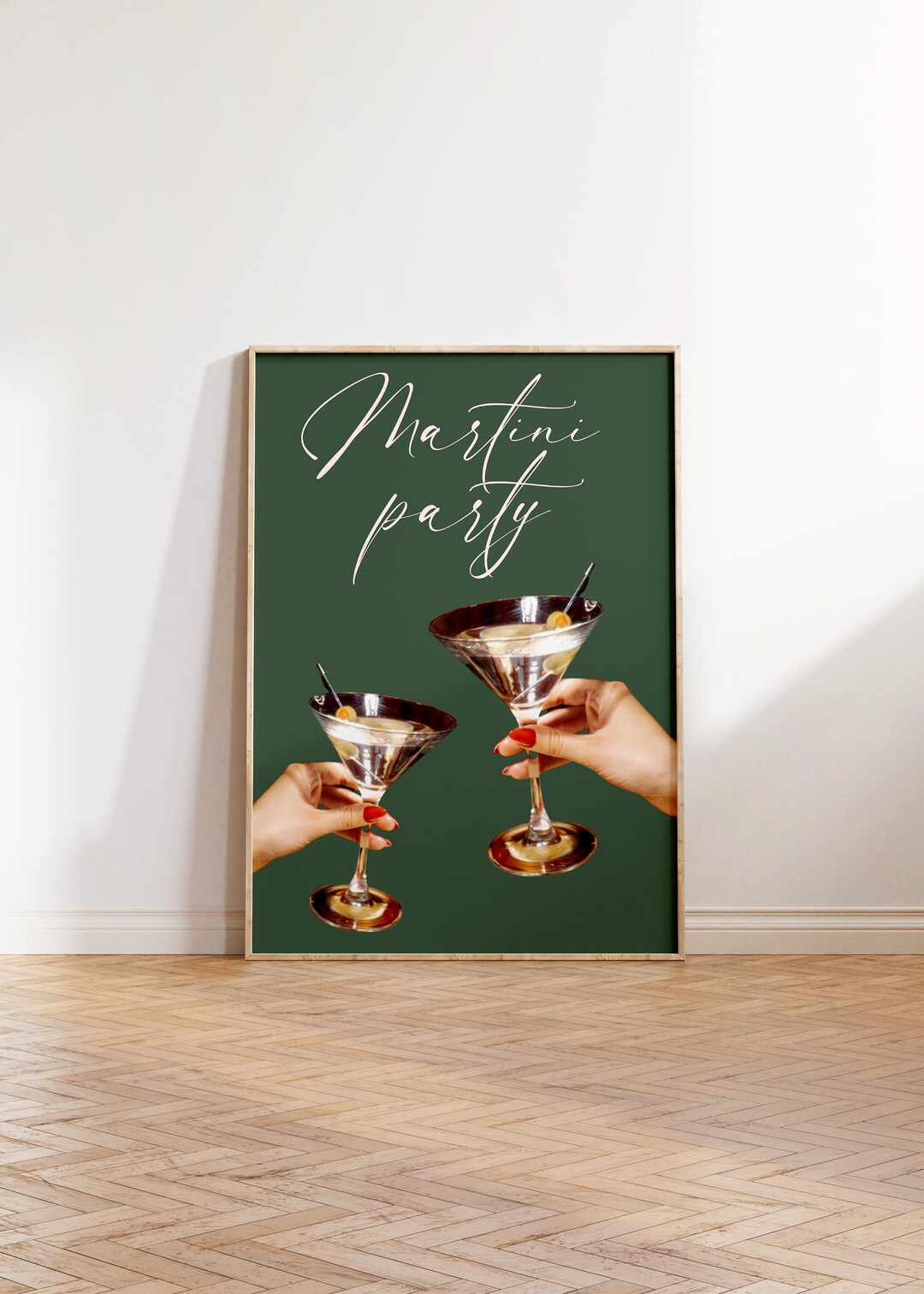 Martini Party Poster, Fancy Martini Glass Wall Art, Dirty Martini ...
