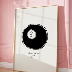 Trendy Eight Ball Print Magic Vintage Pool 8 Ball Aesthetic Poster ...