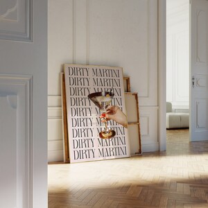 Dirty Martini Poster, Martini Glass Digital Wall Art, Fancy Trendy Art ...