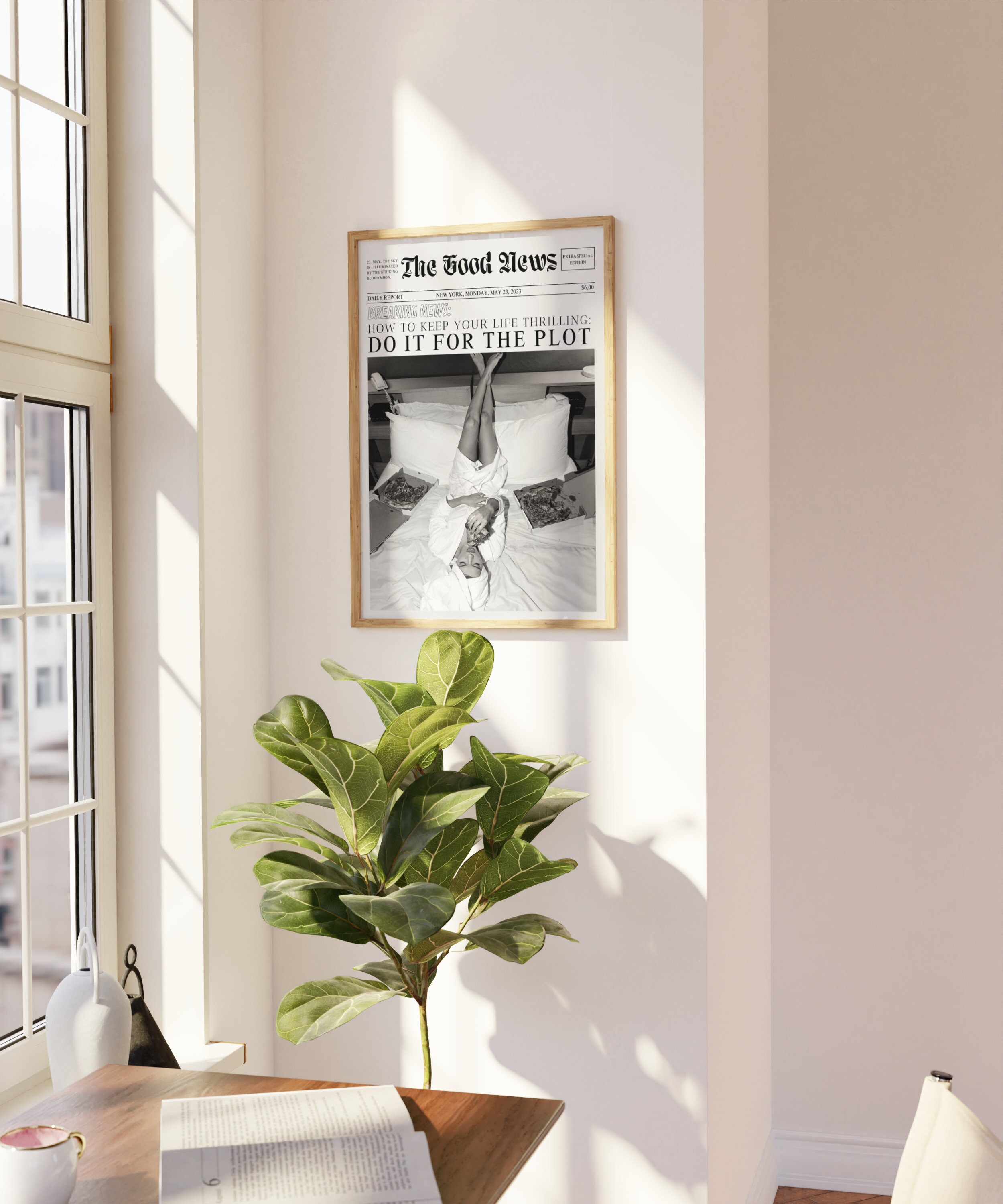 Newspaper Print, Do It for the Plot News Wall Art, Trendy Aesthetic ...
