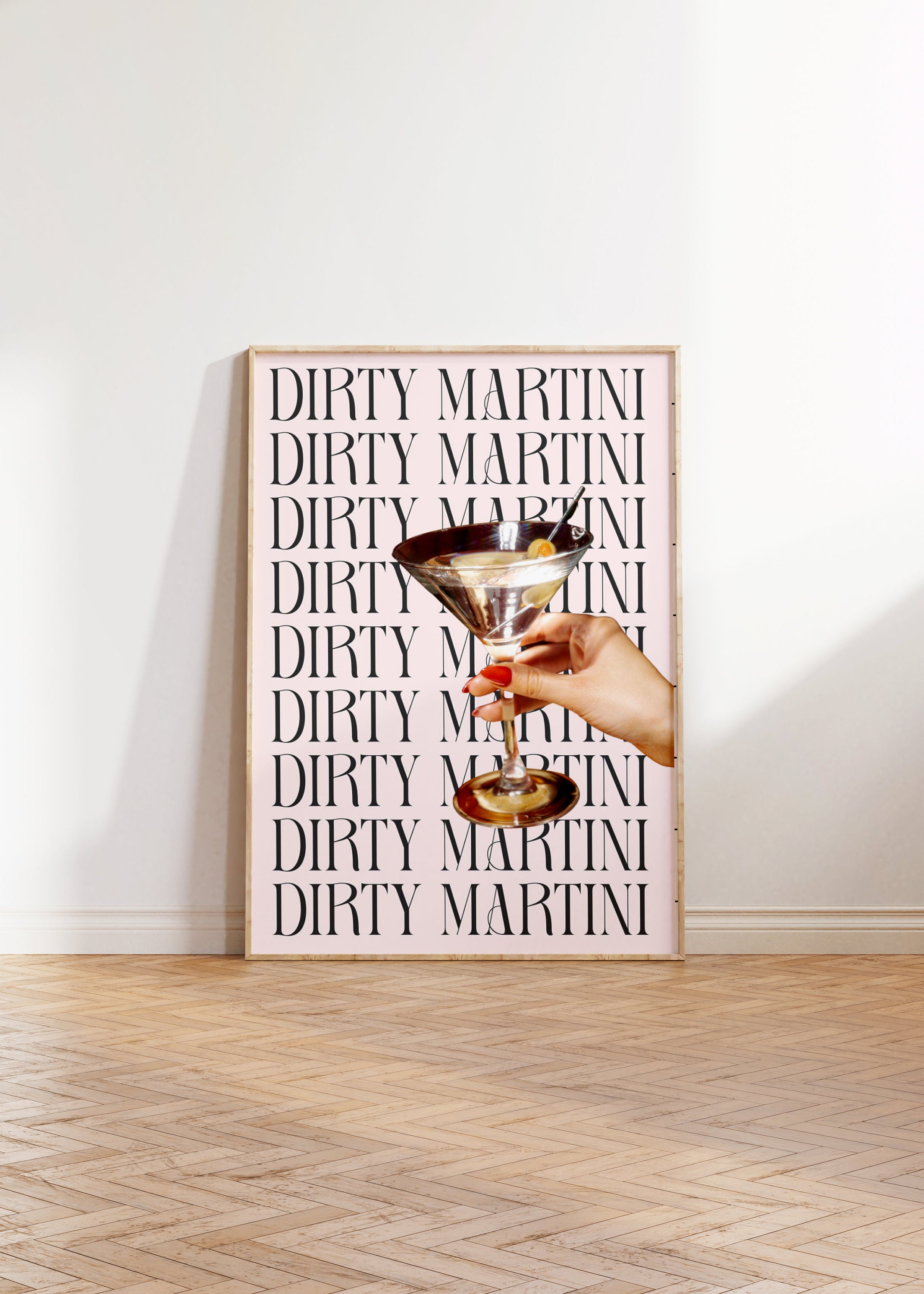 Dirty Martini Poster Martini Glass Digital Wall Art Fancy - Etsy