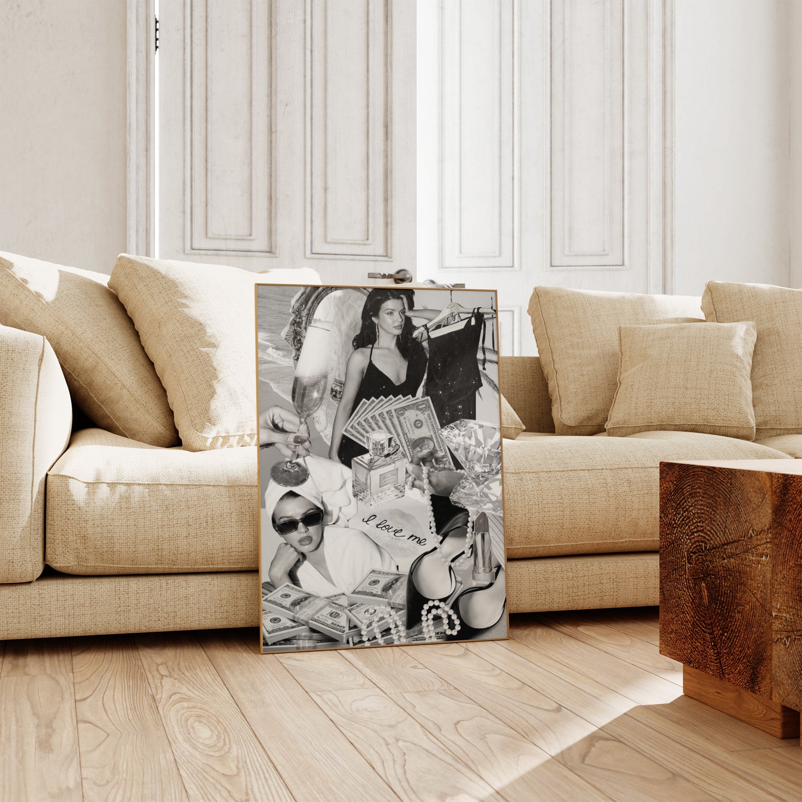 Vision Board Wall Art, Trendy Glam Girl Cut Together Print, Girly ...
