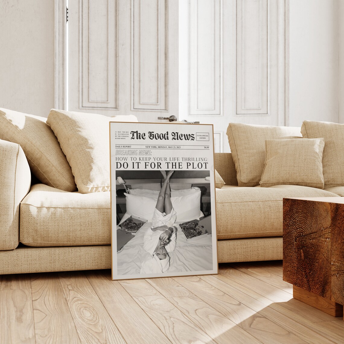 Newspaper Print, Do It for the Plot News Wall Art, Trendy Aesthetic ...
