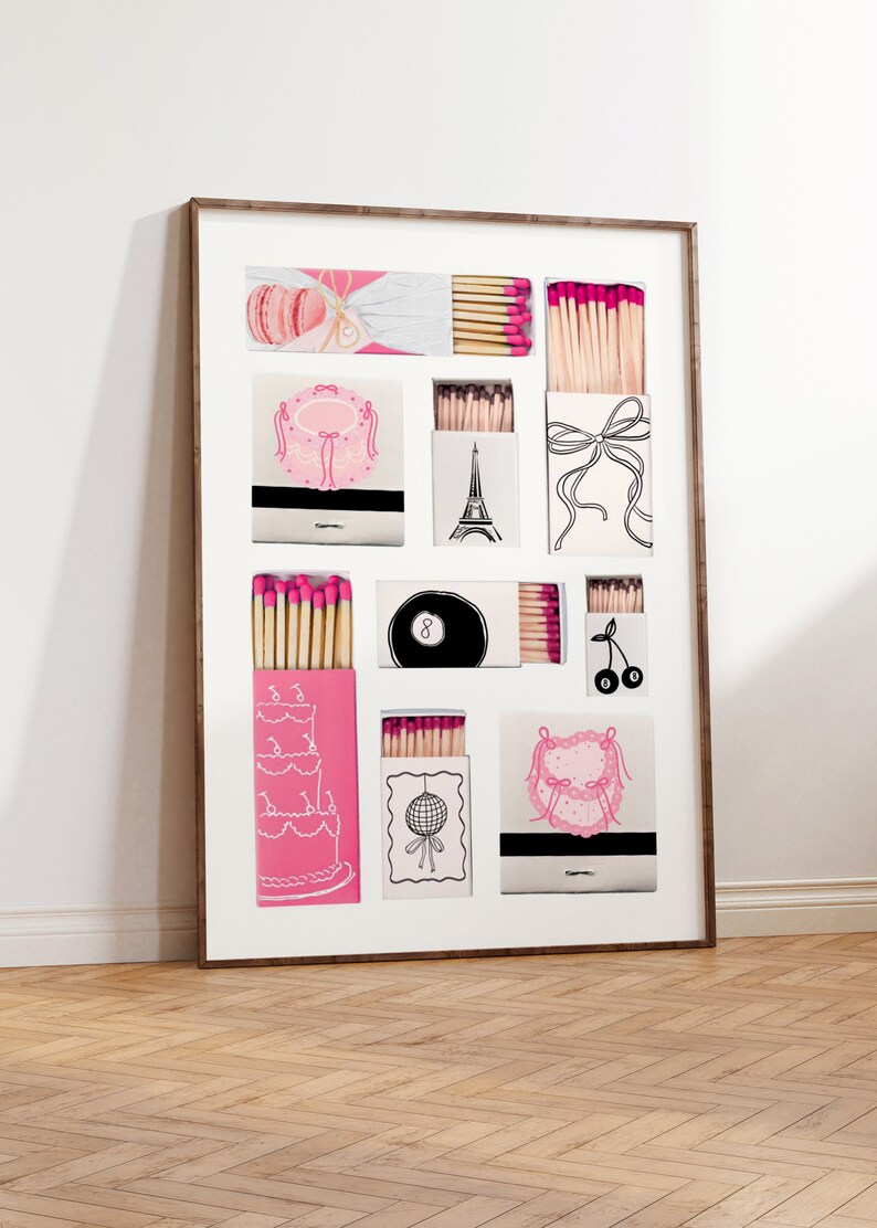 Matchbook Coquette Cake Vintage Eightball Print Aesthetic Matches ...