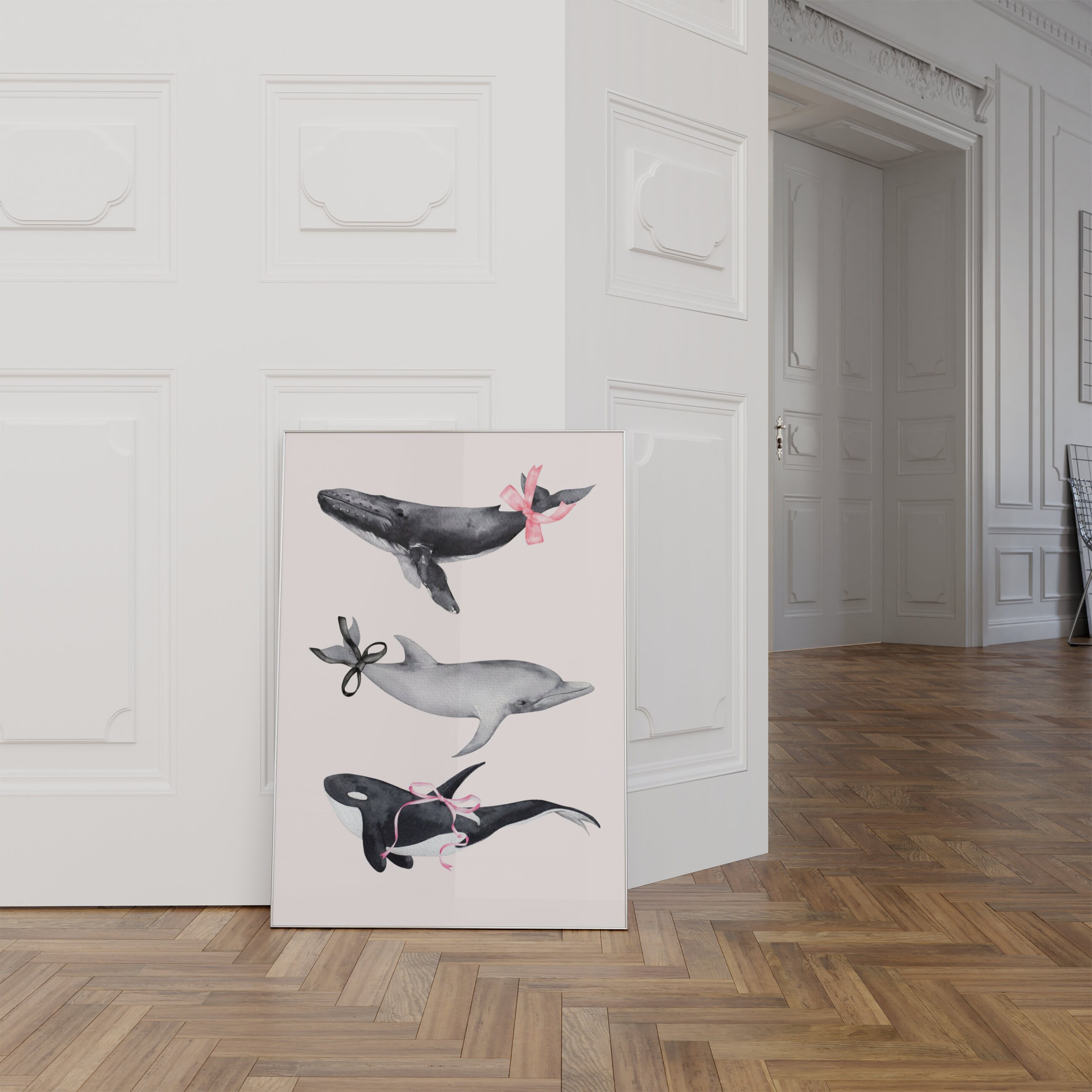 Coquette Sea Animal Watercolor Print Whale Dolphin Orca Coastal ...