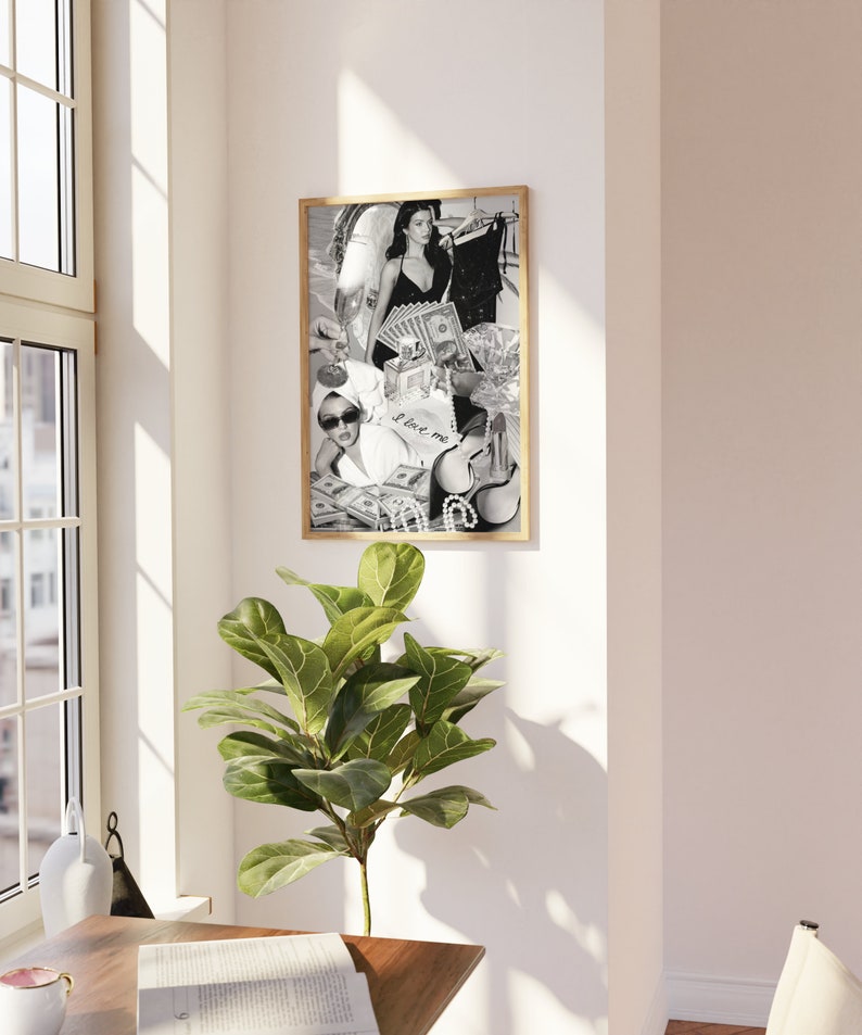 Vision Board Wall Art, Trendy Glam Girl Cut Together Print, Girly ...