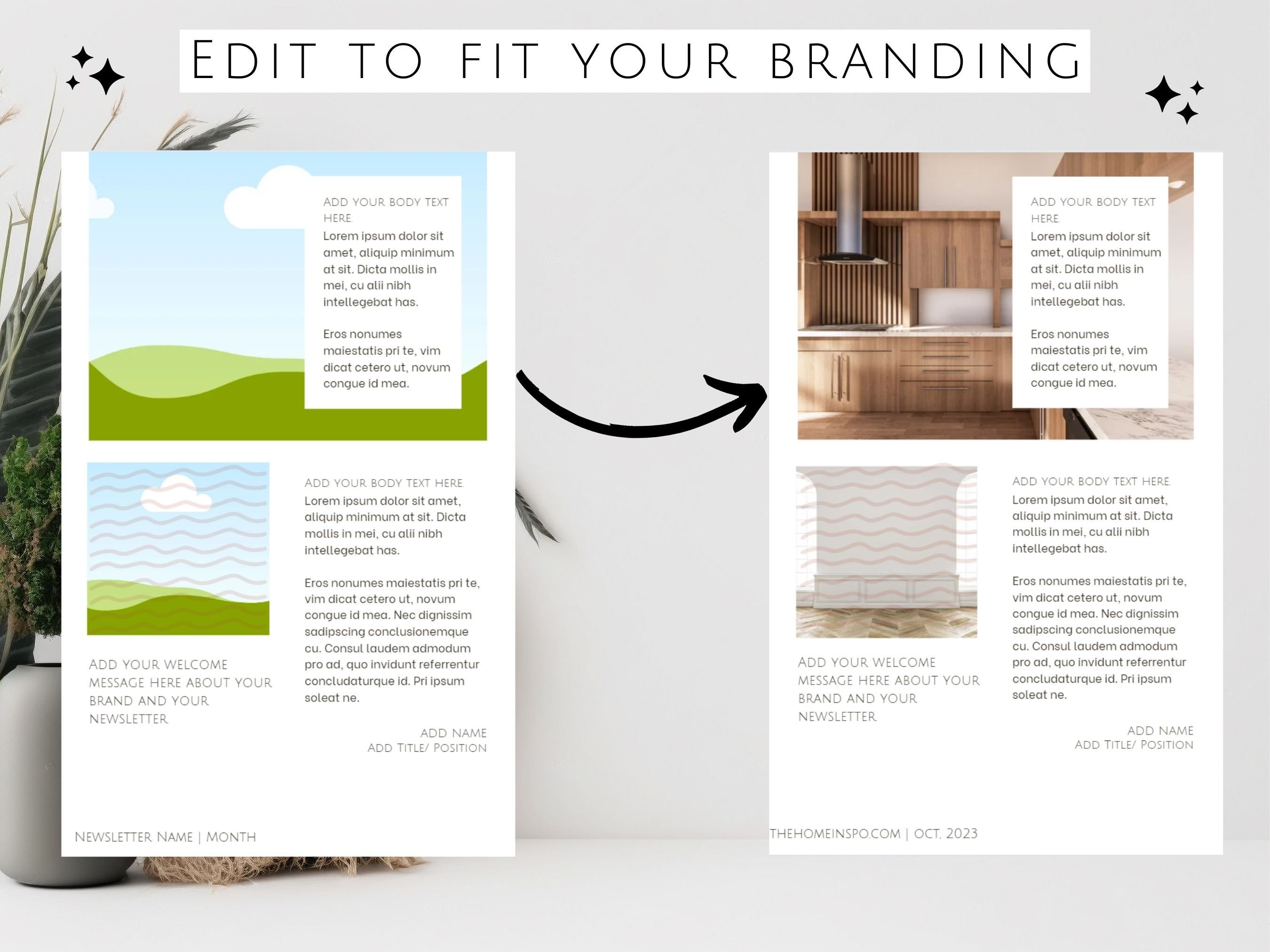 Editable Newsletter Template Canva Template Email - Etsy