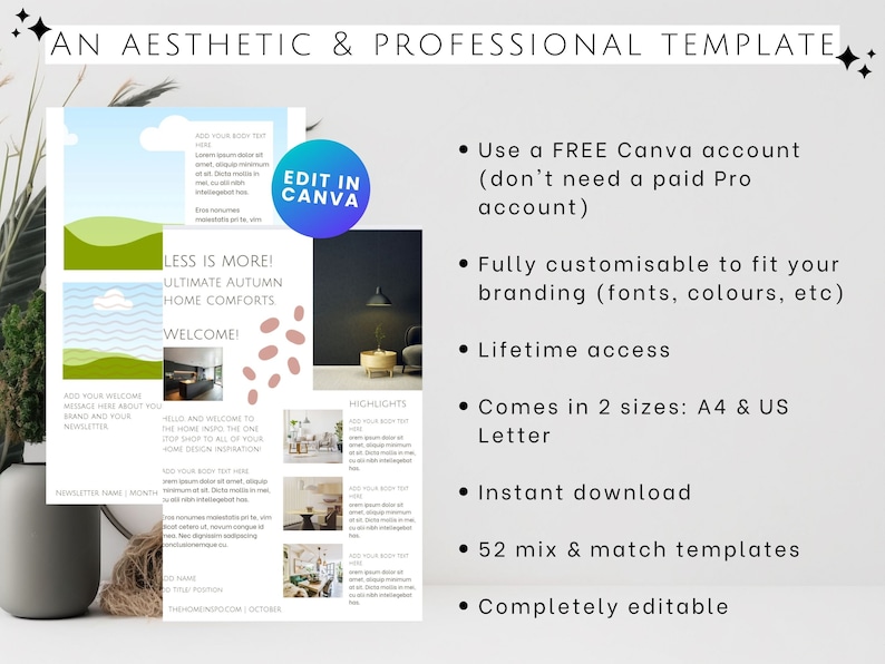 Editable Newsletter Template Canva Template Email Newsletter ...