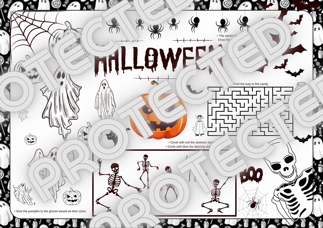 Halloween Activity Sheet - Etsy