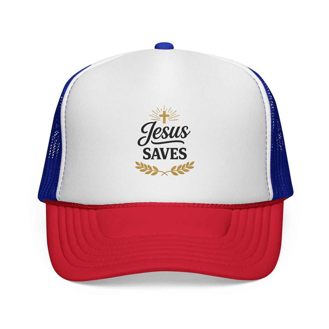 Jesus Saves Trucker Hat – Christian Faith Cap – Inspirational Bible ...