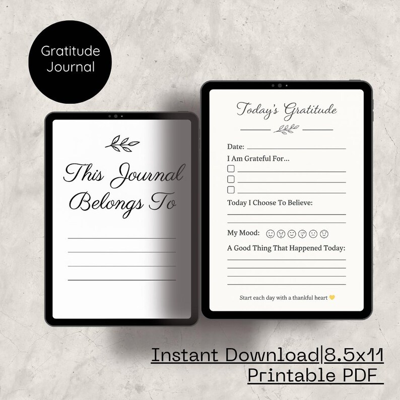 Printable Gratitude Journal Template | Daily Reflection Planner | 8 ...