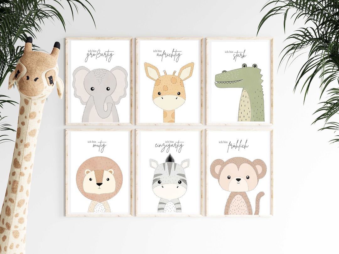 Affirmation Poster Set of 6 for Children's Rooms and Baby Rooms A3, A4 ...
