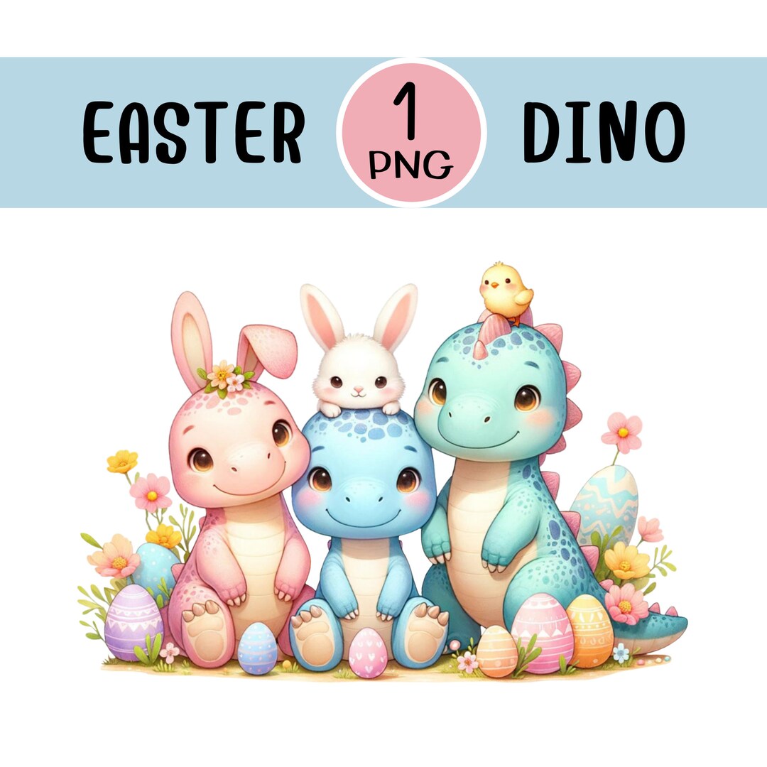 Easter Dinosaur Clipart | Watercolor Dino Easter Egg | Easter Decor ...