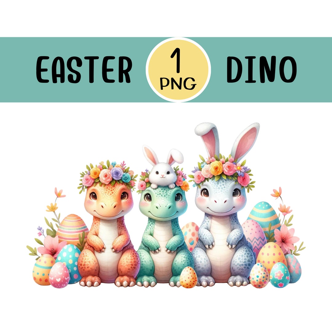 Easter Dinosaur Clipart | Dino Easter Egg | Easter Decor | | Watercolor ...