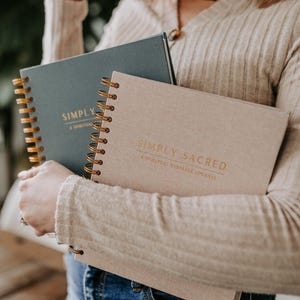Linen Spiritual Journal | Gold Foil Keepsake | LDS Gifts - Etsy
