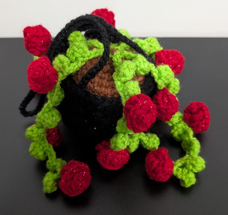 Crochet Hanging Rose Plant - Etsy
