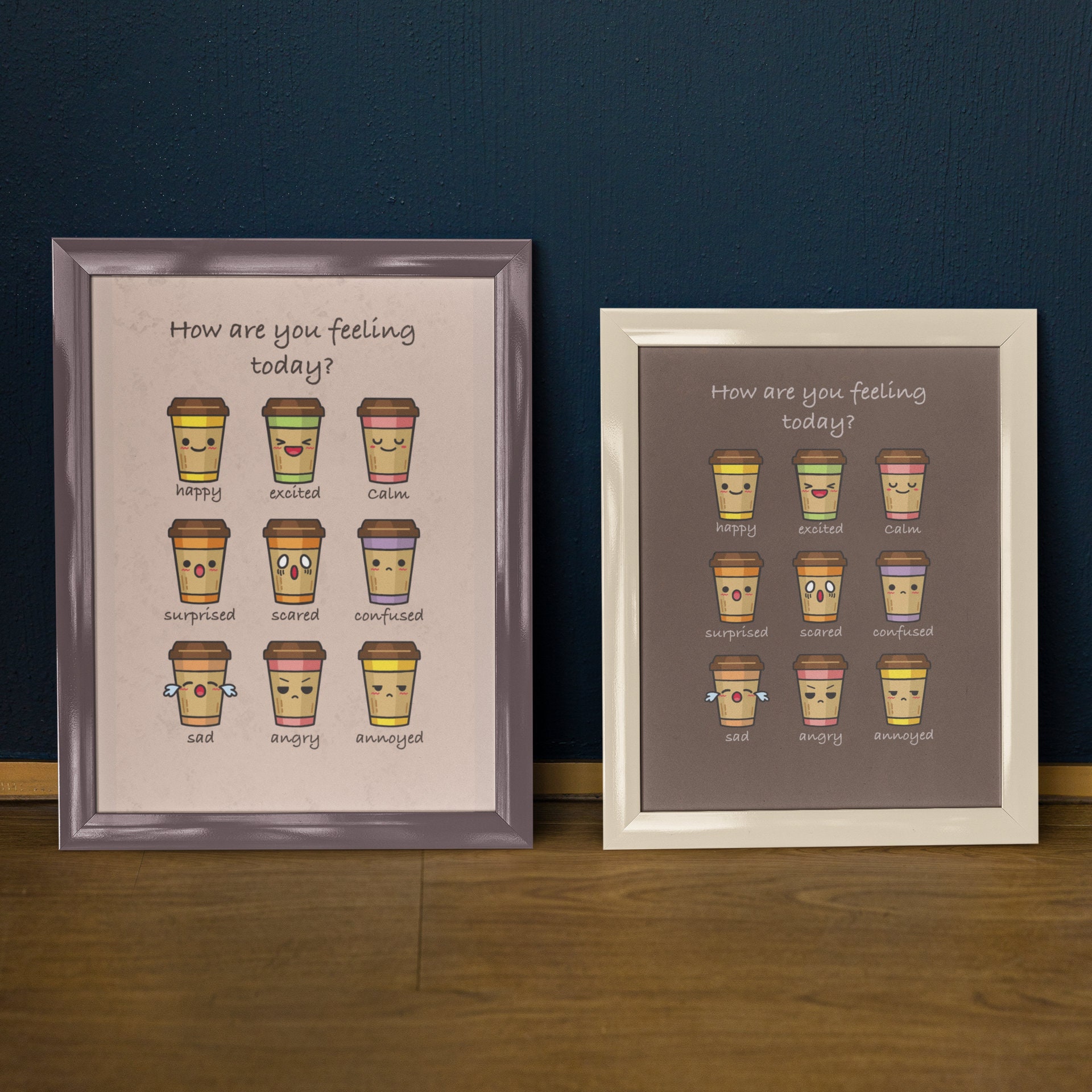 Coffee Icon Emotions Chart | Emotion Chart Printable | Emotional ...