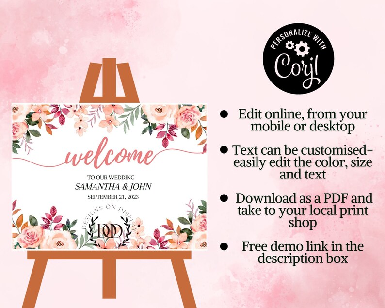 Welcome to Wedding Sign, Digital Sign, Welcome to Our Wedding ...