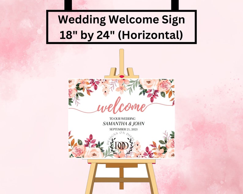 Welcome to Wedding Sign, Digital Sign, Welcome to Our Wedding ...