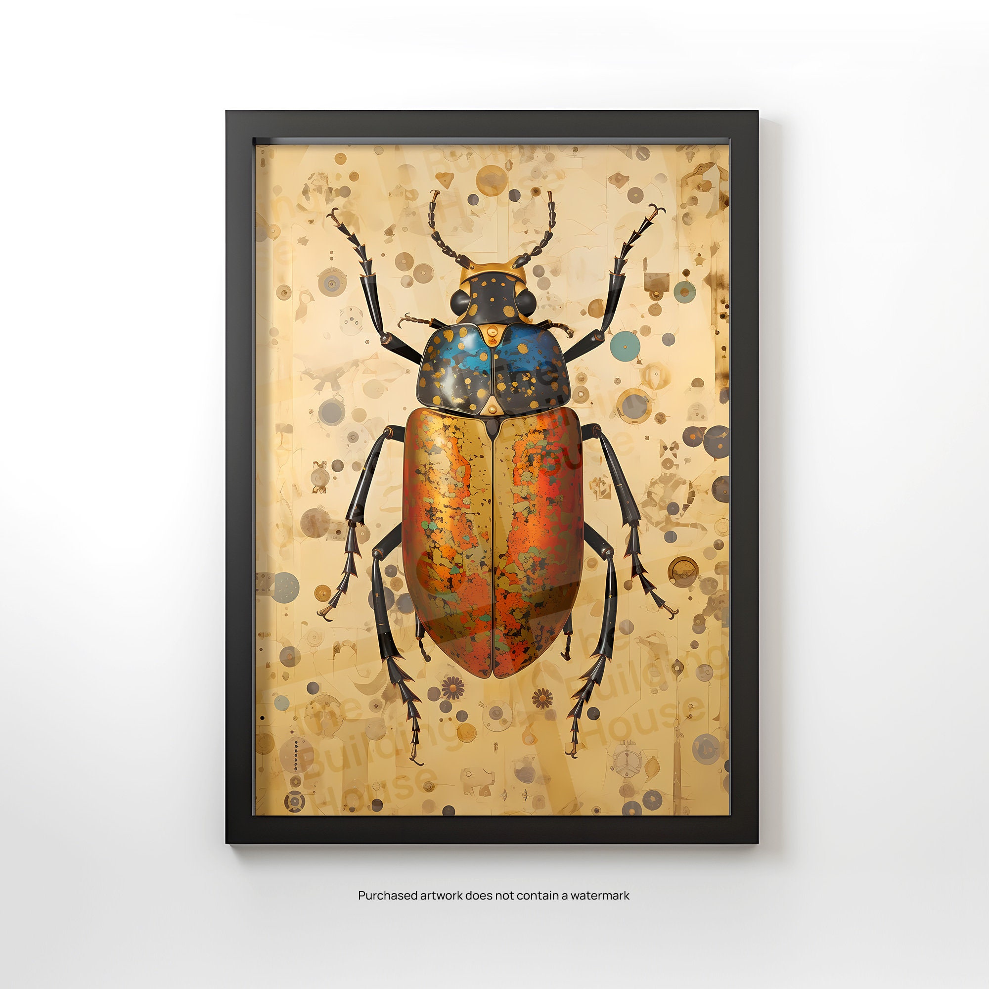 Vintage Beetle Wall Art Prints, Set of 5 Posters, Retro Printable Art ...