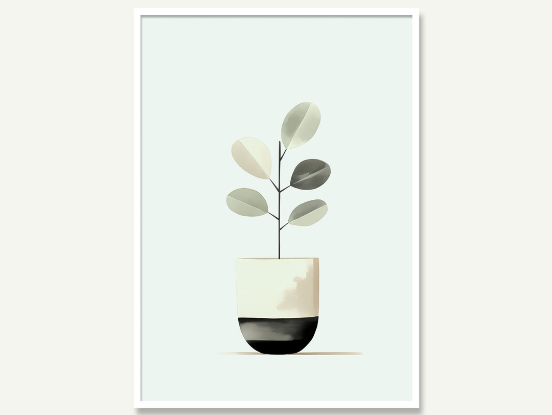 Plant Printable Poster Downloadable Plant Wall Art Pastel Plant Print ...