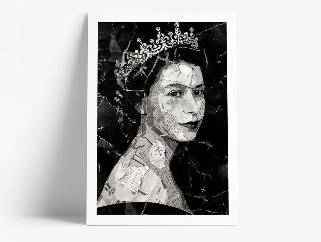 Queen Elizabeth II Poster | Royal Family Art Print | Newspaper ...