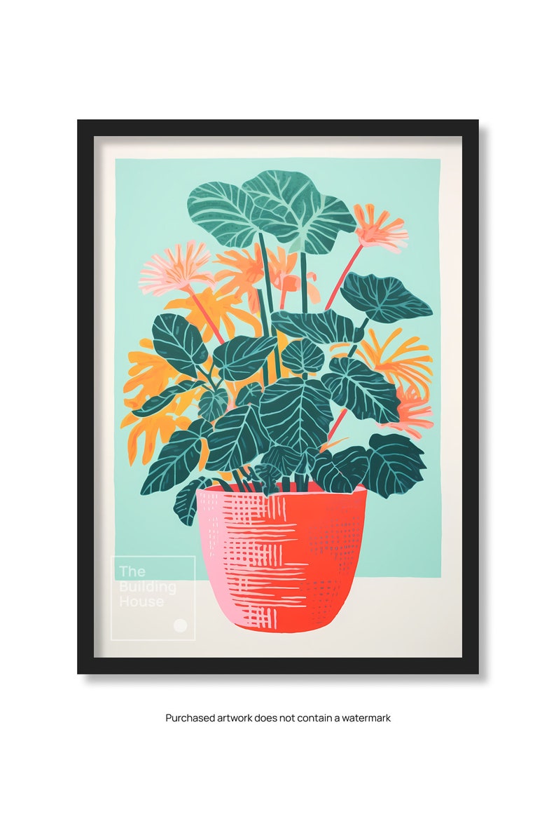 Plants Printable Poster Set Risograph Plant Prints Riso Print Wall Art ...