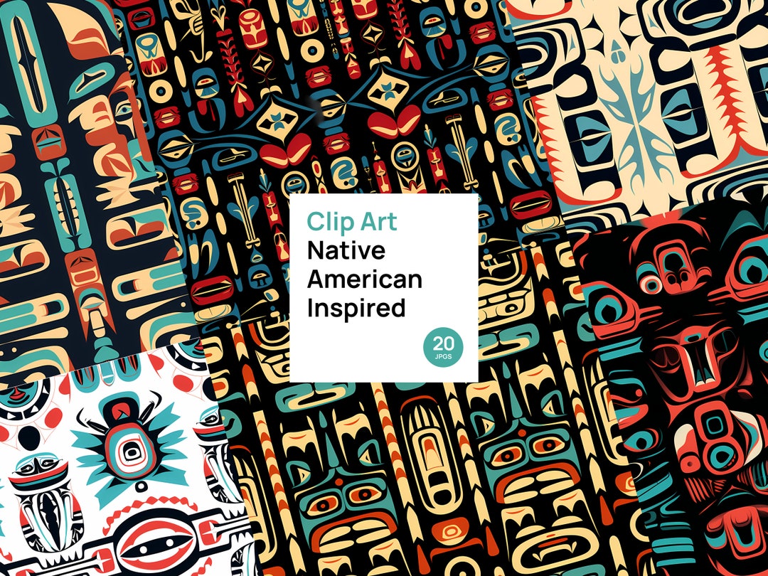 Native American Inspired Clip Art Set of 20 Jpgs Pacific Northwest ...