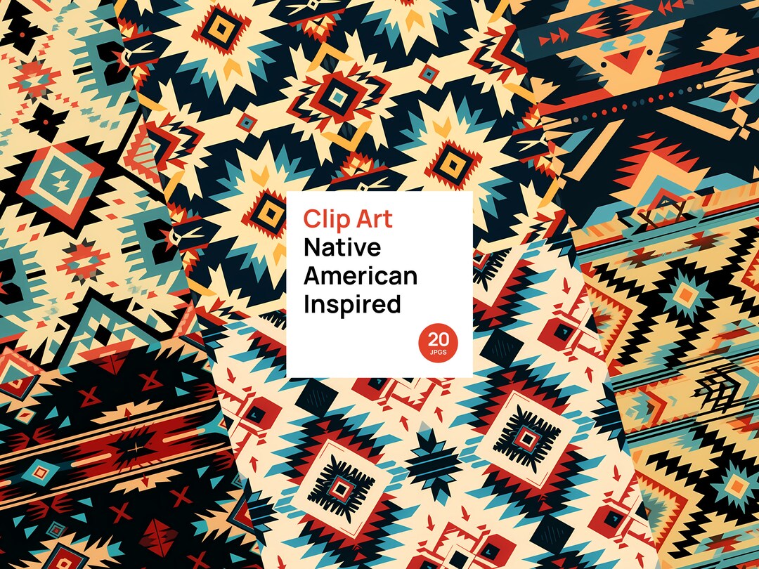 Native American Inspired Clip Art Set of 20 Jpgs Seamless Tiling ...