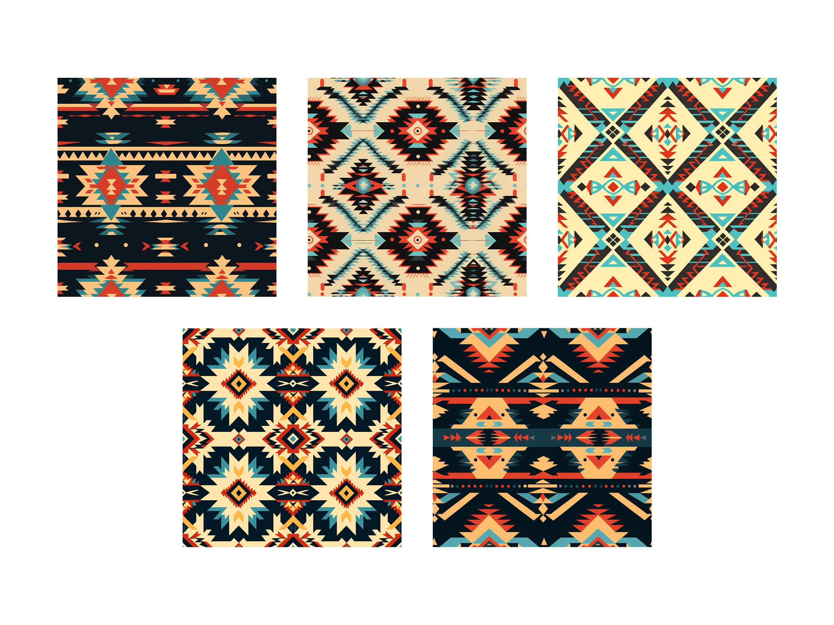 Native American Inspired Clip Art Set of 20 Jpgs Seamless Tiling ...