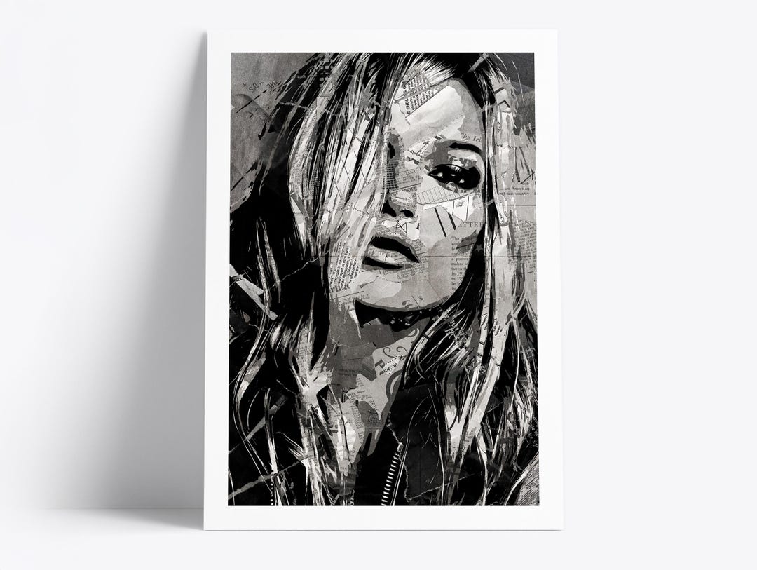 Kate Moss Poster | Fashion Icon Art Print | Newspaper & Magazine ...