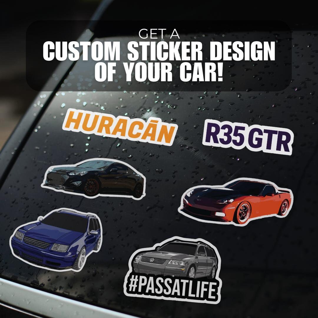 Your Car on Sticker, Custom Design, Kiss-cut Vinyl Decals, Car Lovers Stickers, Auto Enthusiast ...