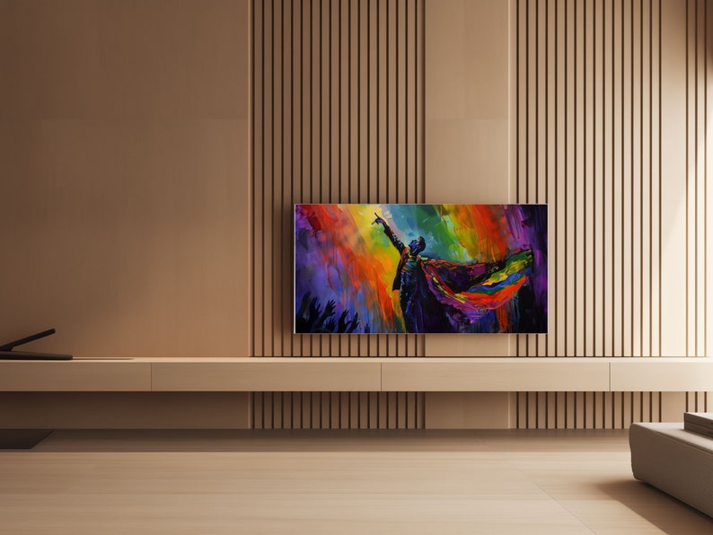 Pride Frame TV Art, Pride Rainbow Art, Performer on Stage With Pride ...