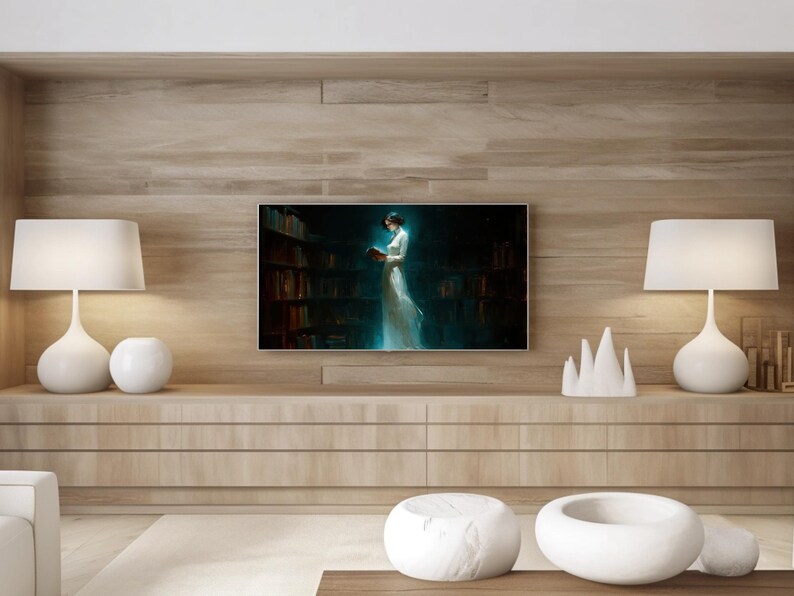 Victorian Ghost Library Frame TV Art, Dark Academia Screensaver ...