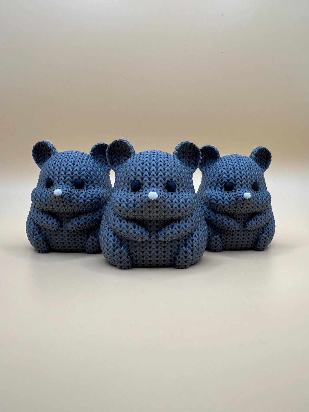 Cute Knitted Hamster Figurine - Plush-style 3D Printed Collectible ...